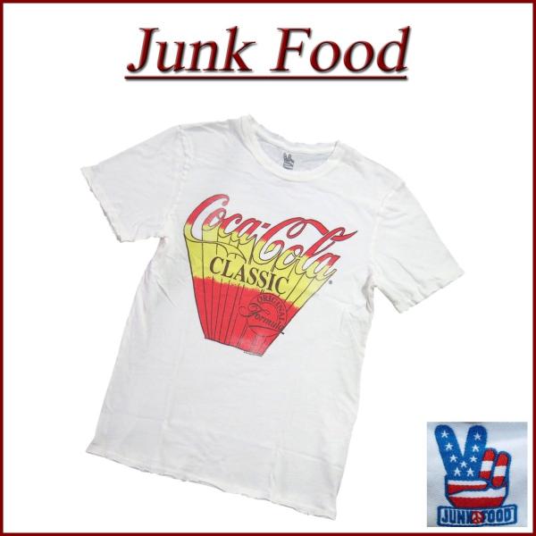 コットン 100%新品未使用 【JUNK FOOD】【ジャンクフード】CLASSIC COCA COLA コカ・コーラ ビンテージ調 ダメージ加工 半袖 Tシャツです!多くのセレブ達に愛用されるLA発信の人気ブランドになります!人気キャラク...
