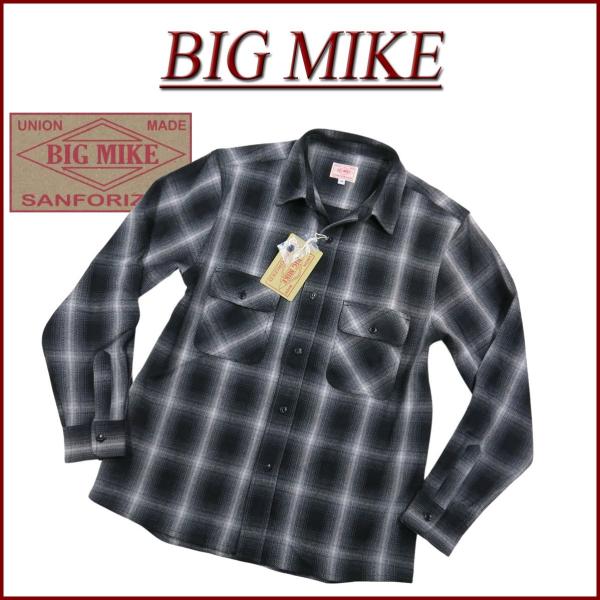 コットン 100%新品未使用 【BIG MIKE】【ビッグマイク】【復刻】HEAVY FLANNEL WORK SHIRTS オンブレチェック 長袖 ヘビーネルシャツです!米国で100年以上も前に誕生した老舗ワークウエアブランドです。フラン...