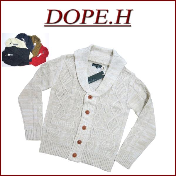 本体 アクリル 100%新品未使用 【DOPE.H】SHAWL COLLAR KNIT CARDIGAN ローゲージ ケーブル編み ショールカラー ミックス ニット カーディガンです!定番人気といえるショールカラーニットカーディガンです!中...