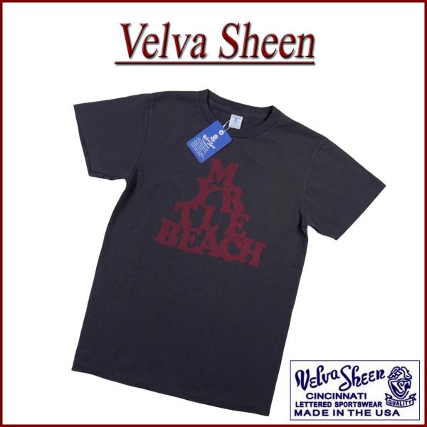 コットン 100%新品未使用 【Velva Sheen】【ベルバシーン】【MADE IN USA】USA産 Blue Label ブルーレーベル MYRTLE BEACH TEE ロゴ プリント 半袖 Tシャツです!1932年創業の老舗スポ...