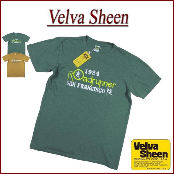 コットン 100%新品未使用 【Velva Sheen】【ベルバシーン】【MADE IN USA】USA産 Yellow Label イエローレーベル 1984 ROADRUNNER TEE ロゴ プリント 半袖 スラブ Tシャツです!19...