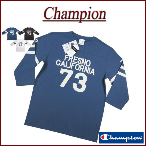 本体 綿 100%新品未使用 【Champion】【チャンピオン】BASIC ベーシック トリコロールタグ COTTON USA アメリカ綿 カレッジプリント 抜染プリント 七分袖 フットボール Tシャツです!日常使いの1品として同ブランド...