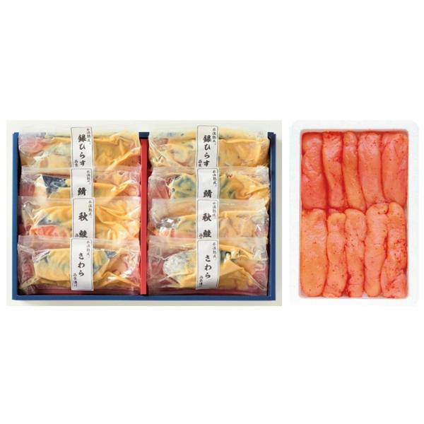 0℃以下、氷結点までの温度帯で加工・熟成する山陰・鳥取発祥の技術『氷温熟成法』によって魚の鮮度を損なう事無く旨みを引き出した、まろやかな甘さの味噌床にじっくり漬け込んだ西京漬け4種8袋と辛子明太子のセットです。西京漬けは真空パックの個別包装...