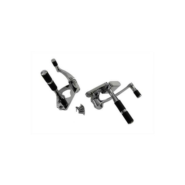 22-0527クローム ビレット 2インチ拡張 フォワード コントロール キット マスターシリンダー ペグ 左右両側 Forward Control Kit Extended Chrome FXDWG FXD ハーレークロームビレット2イン...