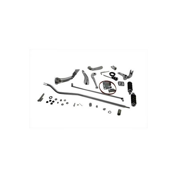 22-0794クローム 銀 シルバー フォワード コントロール キット ソフトペグ シフターレバー ブレーキレバー Forward Control Kit Chrome FXD 2006-2017 ハーレークロームフォワードコントロールキッ...