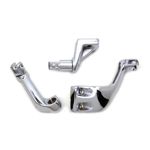 27-0641マウント ブラケット 延長 銀 シルバー オス スタイル ペグ レプリカ クローム ドライバー ブラケット セット Chrome Driver Replica Footpeg Mount Set ハーレー交換品27-0640-...