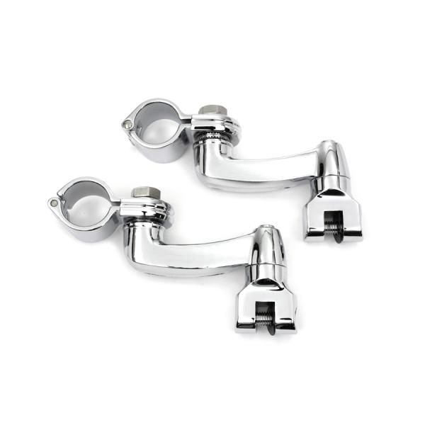 27-0661ハイウェイ バー フットペグ マウント セット Highway Bar Footpeg Mount Set ハーレーハイウェイバーのフットペグマウントは、1-1/4インチのフレームまたはエンジンバーにクランプで取り付けられます...