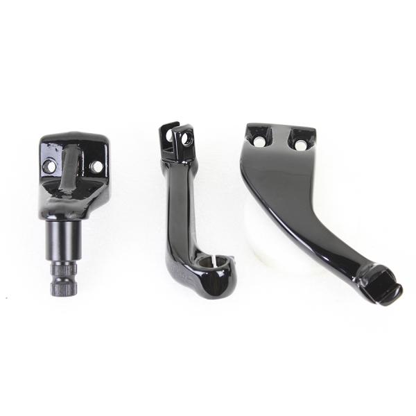 27-0767オス スタイル ペグ 取り付け 設定 レプリカ 黒 漆黒 ブラック ドライバー ブラケット Black Driver Replica Footpeg Mount Set FXR 1982-1994 ハーレーオススタイルのペグを...