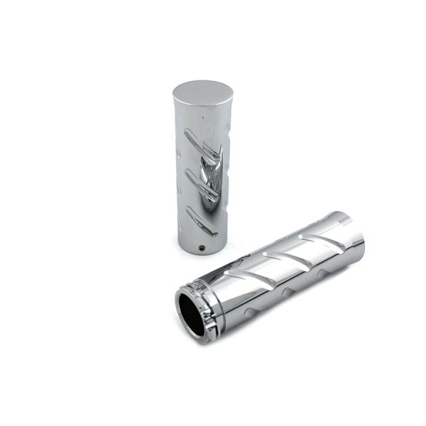 28-0051クローム ビレット ツイスト ハンドル バー グリップ シングル デュアル ケーブル 用 Billet Twist Style Grip FXR FL FX FXST FXD XL FLST FLT ハーレーThis twis...