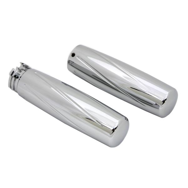 28-0118スパイラル 螺旋 ビレット ハンドル バー グリップ セット シングル デュアル ケーブル 用 Billet Spiral Style Grip FXR FXST XL FXD FX FL FLT FLST ハーレーChrom...
