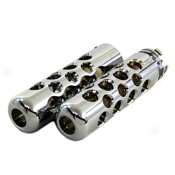 28-0595クローム ビレット ベンチレーティッド ハンドル グリップ 軽量 シングル デュアル ケーブル 適合 FXR FXST XL FXD FX FL FLT FLST ハーレーChrome billet ventilated st...