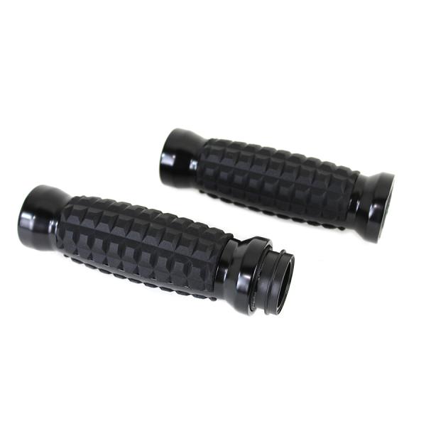 ブラック 黒 アリゲーター ワニ 鱗 デザイン ハンドル バー スロットル バイ ワイヤー グリップ Alligator Style Grip Set FXD FLT FLST FXST XL ハーレーChrome alligator st...