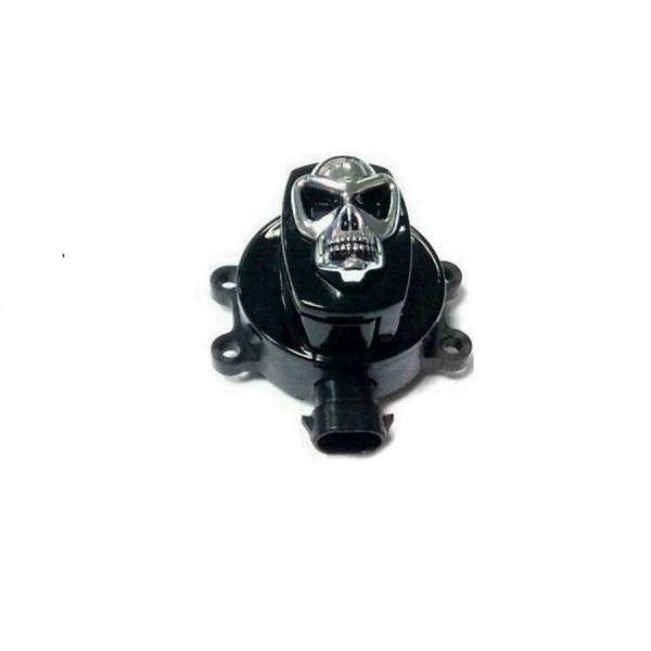 VT No 32-1440スカル 頭蓋骨 ガイコツ 骨 ブラック 黒 イグニッション スイッチ 丸型 キー 付属 FXDF FXDB FLD FLST FLSTF FXDWG FLHRC FLHR ハーレーBlack ignition sw...