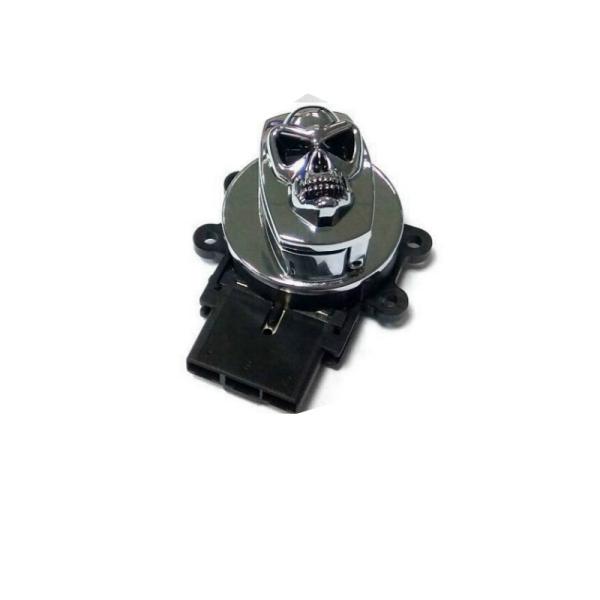 VT No 32-1441スカル 頭蓋骨 ガイコツ 骨 イグニッション スイッチ 丸型 キー 付属 Chrome Ignition Switch with Chrome Skull FXDWG FLHR FXST ハーレーChrome ig...