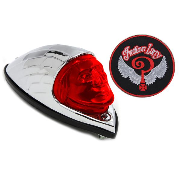 33-1182オリジナルの形状のインディアンフェイスフロントフェンダーテールランプは、バルブ付きのオリジナルスタイルのベースに取り付けられたクロームダイキャストボディで構成されており、ゴムガスケットと一体型のレッドフェイスレンズが含まれてい...
