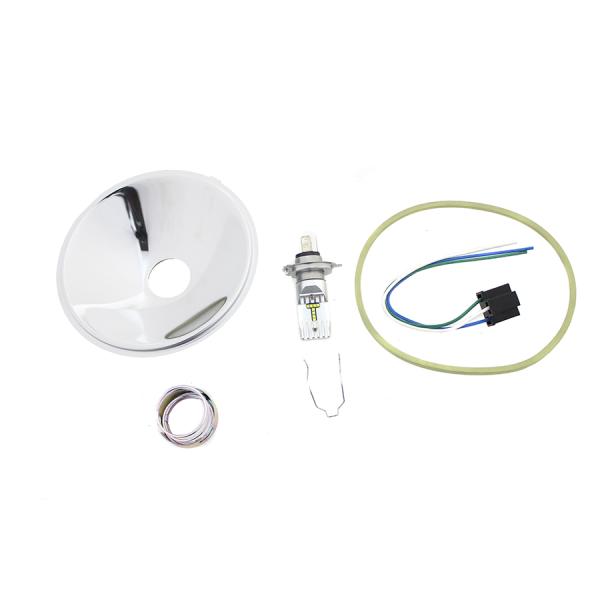 33-1668ヘッドライト ヘッドランプ  6ボルト LED スプリングフォーク ランプ インサート オリジナル サイクル レイ レプリカ Vツイン 当時物 復刻 激レア 希少 ハーレー6ボルトのLEDスプリングフォークランプインサートは、...