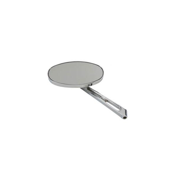 34-1059ビレット ステム フラット オーバル ガーダー ミラー 構造 ブレース 左用 Flat Oval Girder Mirror with Billet Stem FITS All 1965-UP models ハーレー桁ビレット...