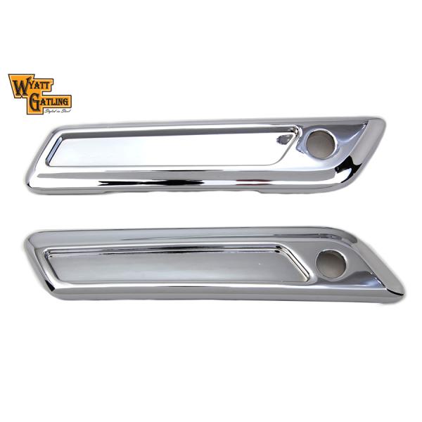 42-1162サドルバック ラッチ フェイスプレート 左右セット OEM バッグ 適合 Saddlebag Face Plate Set FLT 2014-UP 90200983BHR ハーレーChrome face plate set i...