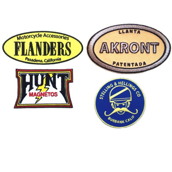 48-8005ワッペン パッチ 衣類用 5枚セット フランダース ジョーハント ステリングヘリングス アクロント スピード インダストリー ハーレーSeries 5 cloth patch set features 5 patches. T...