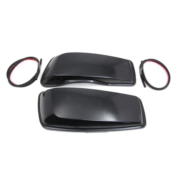 49-3504サドルバック プラスチック リッド フタ 蓋 2個セット ブラック 黒 スピーカー穴なし Saddlebag Lid Set FLT 2014-UP ハーレーSaddlebag lid set includes right a...