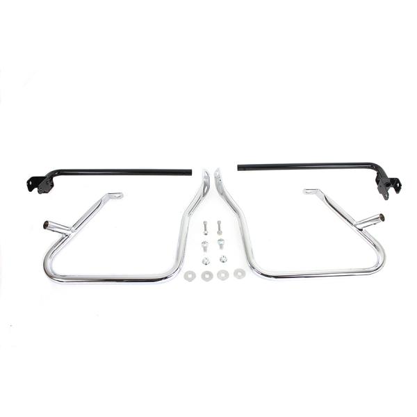 51-1061リア エンジン ガード バー 左右セット サドルバック サポート 2014-up ハーレーRear engine bar set with chrome finish. Set includes saddle bag supp...