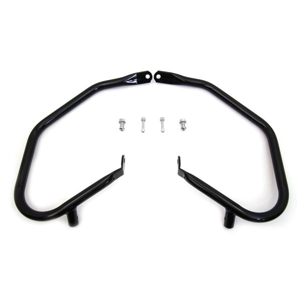 51-1064ブラック 黒 リア エンジン バー 左右セット コンフォート スタイル 49179-09 ハーレーComfort style rear engine bar are black guards in which the top ...