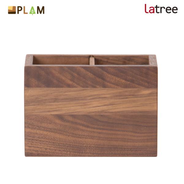 PLAM Latree ペン立て角 M ウォルナット 小さな無垢の木 幸せインテリア 飛騨家具 プラム ラトレ 木製 ナチュラル 北欧 PL1DEN