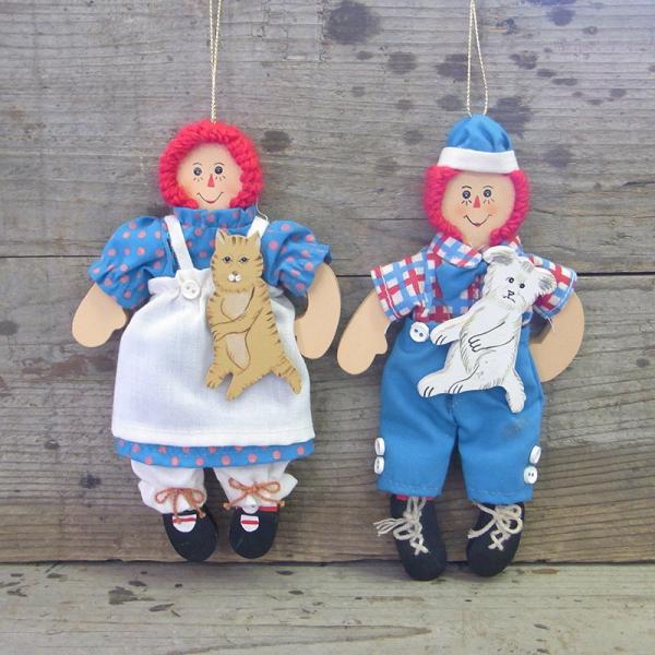 アメリカのクリスマス用品メーカーKURT S.ADLER社製のアン＆アンディオーナメント。1998年Simon &amp; Schuster, Inc.ライセンス商品。サイズ：幅8×高さ15.5cm　材質：木・布　製造：中国(ハンドクラフト...