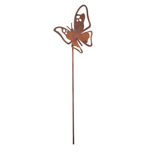 オランダesshcer design製サビ加工を施した蝶(バタフライ)を模ったプラントピック。スチール製で硬くて丈夫な作りなので少しの衝撃では曲がっることはありません。サイズ：幅9×高さ38cm　材質：スチールサビ加工を施したアンティーク仕...