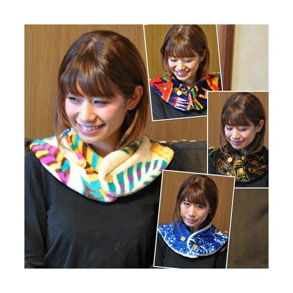 内側に柔らかいボアを施したエスニックなプリントがかわいいおやすみマフラー☆しっとりふわふわのマイクロファイバーの柔らかい肌触りがたまりません♪首元から肩まで隙間なく温めてくれる形だから、安眠をしっかりサポートしてくれます。□サイズ：全長約7...