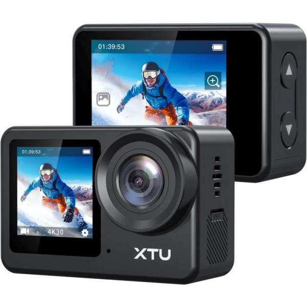 XTU S6 アクションカメラ 4K 20MP アクションカム 【Ambarella H22 CPU&amp;SONY IMX386 センサー】SuperSmooth手ぶれ補正4.0 スポーツカメラ 外部マイク対応 縦向き撮影 音声制御機能...