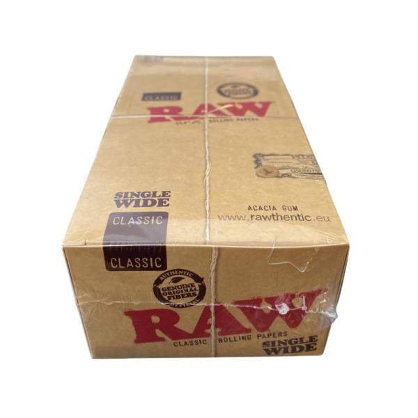 RAW Classic Single Wide Cigarette Papers Regular 70mm ロウクラシック シングルワイドペーパー 50枚入×50個（1箱）RAW Classic　無漂白ペーパー 。70mmシングルワイドペー...