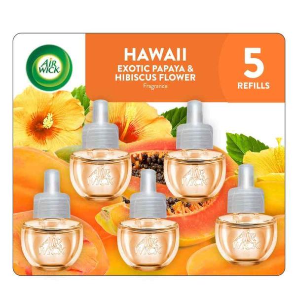 Air Wick Scented Oil 5 Refills, Hawaii Exotic Papaya/Hibiscus Flower, 3.38 fl. oz (0.67 fl. oz each) by Air Wick5本のオイルリフ...