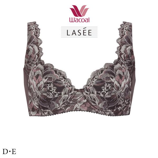 ワコール ラゼ[LASEE] 3/4カップブラ脇のラインがすっきりで、アウターウェアがきれいに着こなせるラゼをご愛用の方におすすめ！●脇のラインがすっきり　脇は幅が広い設計で、脇胸をおさえてすっきりスムージング●バック上辺はアウターにひびき...