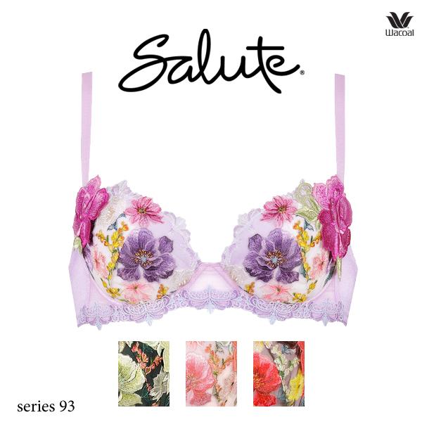 サルート[Salute] 3/4カップブラサルートが鮮やかに描いたのは、仕事や恋に忙しいニューヨークの女性たちが繰り広げるドラマの世界。毎日をいきいきと前向きに生きる彼女たちのファッションから想像を広げ、ハッピーなフラワーモチーフで華やかに...