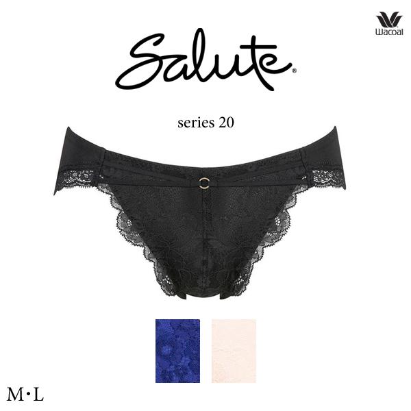 サルート[Salute] ショーツ(ノーマルタイプ)飾り過ぎない美しさ。繊細でインポートライクなレースが魅力の、シンプルで贅沢な定番グループ。[はきこみ丈：あさめ・ハイレッグショーツ]●繊細でインポートライクなレースが、大人の色香を引き立て...