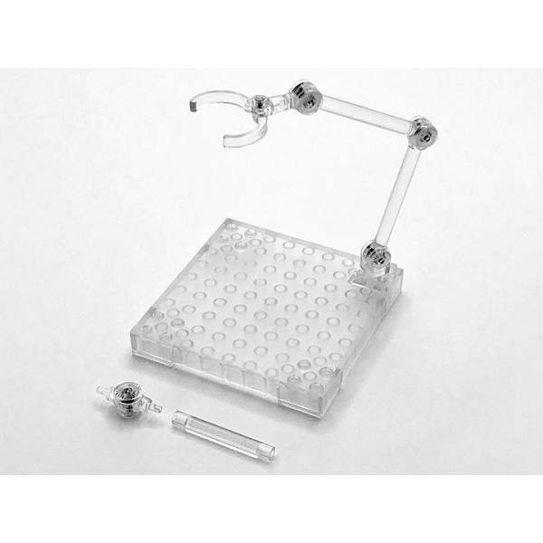 FEXT HOBBY社製のディスプレイスタンドです。付属パーツで支柱の延長や、複数個そろえた際に連結が可能です。ベース本体がクリア素材なのを活かし、別売りのディスプレイセットと組み合わせた際に天井パーツにすることによって、明かりを効果的に取...