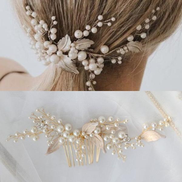 ◇和装・洋装どちらにも合わせやすいヘアコームパールとラインストーンを丁寧にはめ込んだヘアコーム。和服と洋服どちらにも合わせやすい上品なデザインが特徴です。ワイヤーを曲げることで簡単に形付け可能。結婚式や成人式、卒業式などのフォーマルなイベン...