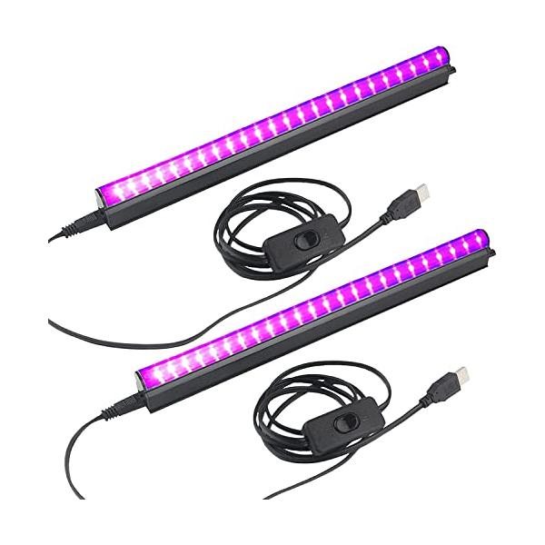 【LEDブラックライト・強力タイプ】高出力・高性能のUV-LEDを24個搭載した紫外線ブラックライトです。広い面積が照らせ、広い範囲が見えるので使いやすいです。仕様：32cm* 3.3cm * 2.3cm 重さ：約160g 照射角度；200...