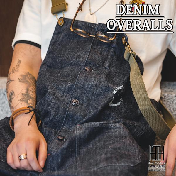 オーバーオール デニムパンツ メンズ パンツ ジーンズ デニムオーバーオール ワンポイント ゆったり オーバーサイズ ワーク アメカジ ストリート ストレートパンツ サロペット つなぎ デニム 作業着 ジーンズ 大きめ 人気 おしゃれ【詳細...