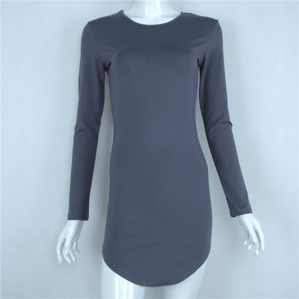 長袖Tシャツ レディース ワンピース ロング丈 無地 スリム セクシー タイトワンピース ストレッチ :ct5341:JustMode - 通販 - Yahoo!ショッピング