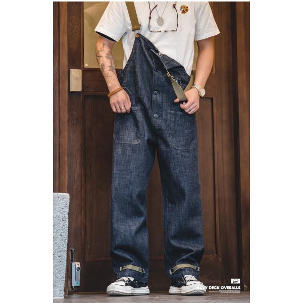 オーバーオール デニムパンツ メンズ パンツ ジーンズ デニムオーバーオール ワンポイント ゆったり オーバーサイズ ワーク アメカジ ストリート ストレートパンツ サロペット つなぎ デニム 作業着 ジーンズ 大きめ 人気 おしゃれ【詳細...