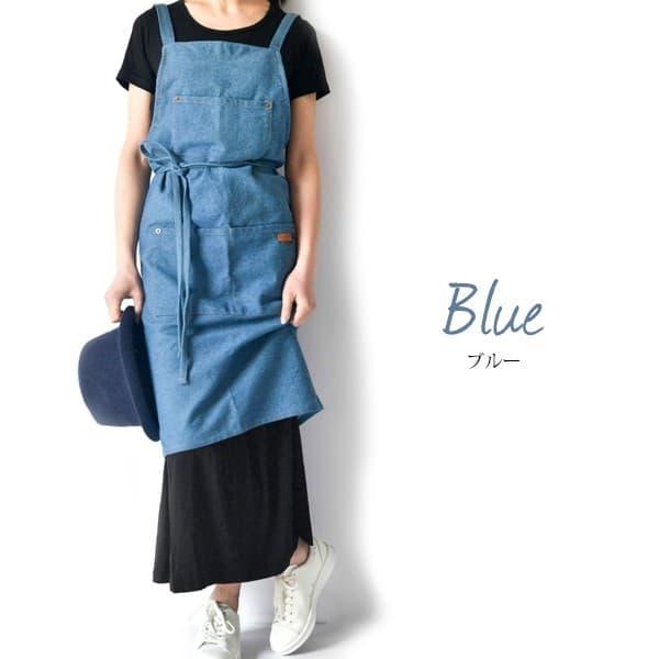 デニムエプロン キッチン 丈夫 おしゃれ 料理 カフェ ガーデニング DIY 男女兼用 ロング 業務用 介護 掃除 カフェ 贈り物 ギフト 母の日■何にでも合わせやすく、着やせ効果抜群の縦長シルエットのシンプルなデザイン。■前面には3つのポ...