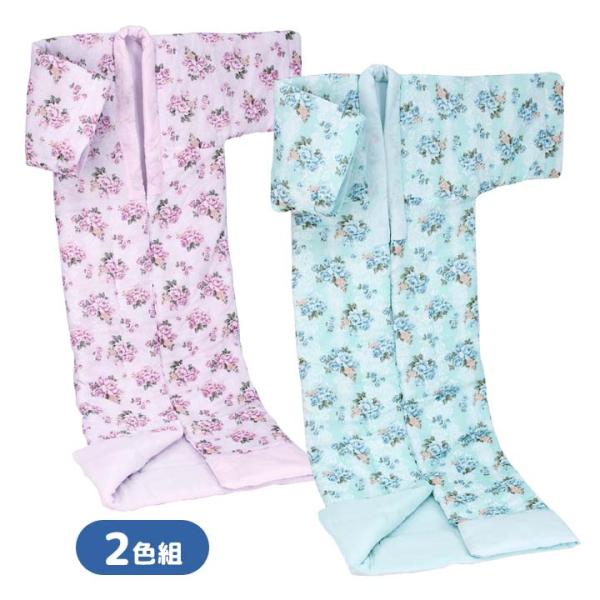 【商品名】柔らかガーゼかいまき 2色組【材質】側地・衿部・裾部：綿100％(ガーゼ)中綿：ポリエステル100％【サイズ(約)】140×200cm(1枚)【中綿重量(約)】420g(1枚)【カラー】ブルー系・ピンク系【生産国】中国【洗濯表示】...