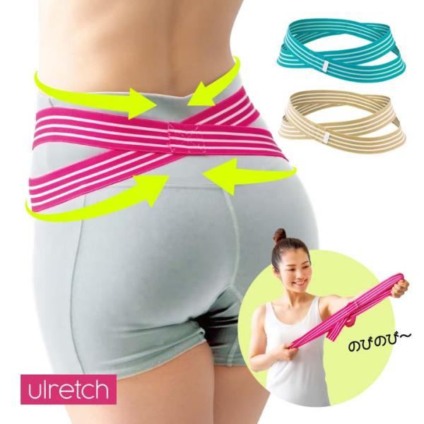 【商品名】ulretch ゆる締め骨盤バンド【素材】ナイロン55％・ポリエステル45％【適応ヒップ(約)】75〜100cm【カラー】ピンク・ミント・ベージュ【生産国】中国【洗濯表示】手洗い【ご注意】※画面上と実物とでは多少色が異なる場合があ...