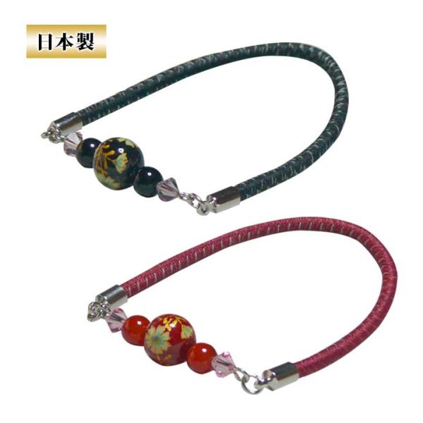 【商品名】静電気除電ブレスレット 京風花手まり【材質】紐部：サンダーロンSSミシン糸・ポリエステル・アクリル・ナイロン飾り部：(転写珠)樹脂、(天然石)オニキス・赤メノウ、ガラスビーズ【適応手首回り(約)】14〜17cm【重量(約)】3g【...