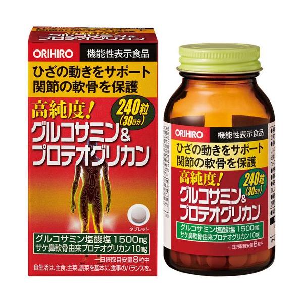 グルコサミン塩酸塩＆プロテオグリカンの2つの機能性関与成分を配合本品は機能性関与成分としてグルコサミン塩酸塩、プロテオグリカンの2種類を配合しております。軟骨成分を生成する基礎となるグルコサミン塩酸塩には『ひざの動きをサポートする機能』、軟...