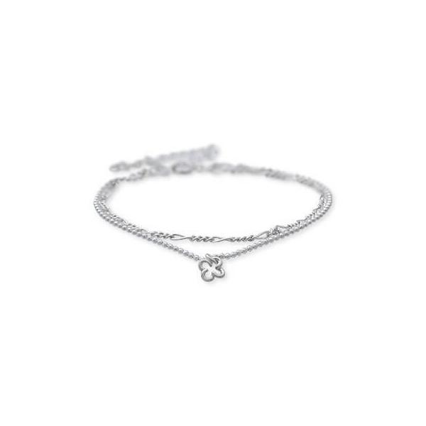 フラワーモチーフのチャームをあしらったシンプルな２連タイプのブレスレット。さりげなくつけられるから手の動きの邪魔になりません。細いチェーンにチャームが揺れて手首の細さを強調してくれます。LA PUREZZA ラプレッツア シルバーブレスレッ...