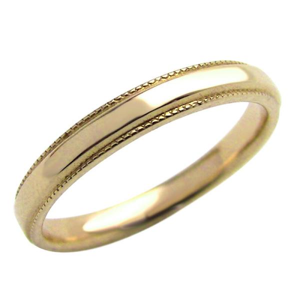 イエローゴールドK18 ミル打ちリング ピンキーリング 人気 K18YG 指輪 ジュエリーアイ 誕生日 記念日 贈り物 ファッションリング 女性用 送料無料■発送まで土日祝日を除き10日程かかります。人気デザインリング！クリスマス.ホワイト...