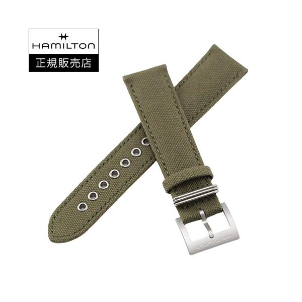 ハミルトン・カーキフィールド用の純正キャンバスストラップ。純正バネ棒付き。カーキフィールド用ですが、一般的な形状で取り付け幅20mmの時計であればほとんどの場合取り付け可能です。取り付けサイズをよくご確認の上ご注文ください。■素材：キャンバ...